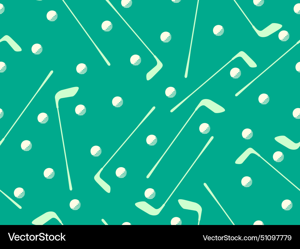 Seamless pattern with golf clubs and balls Vector Image