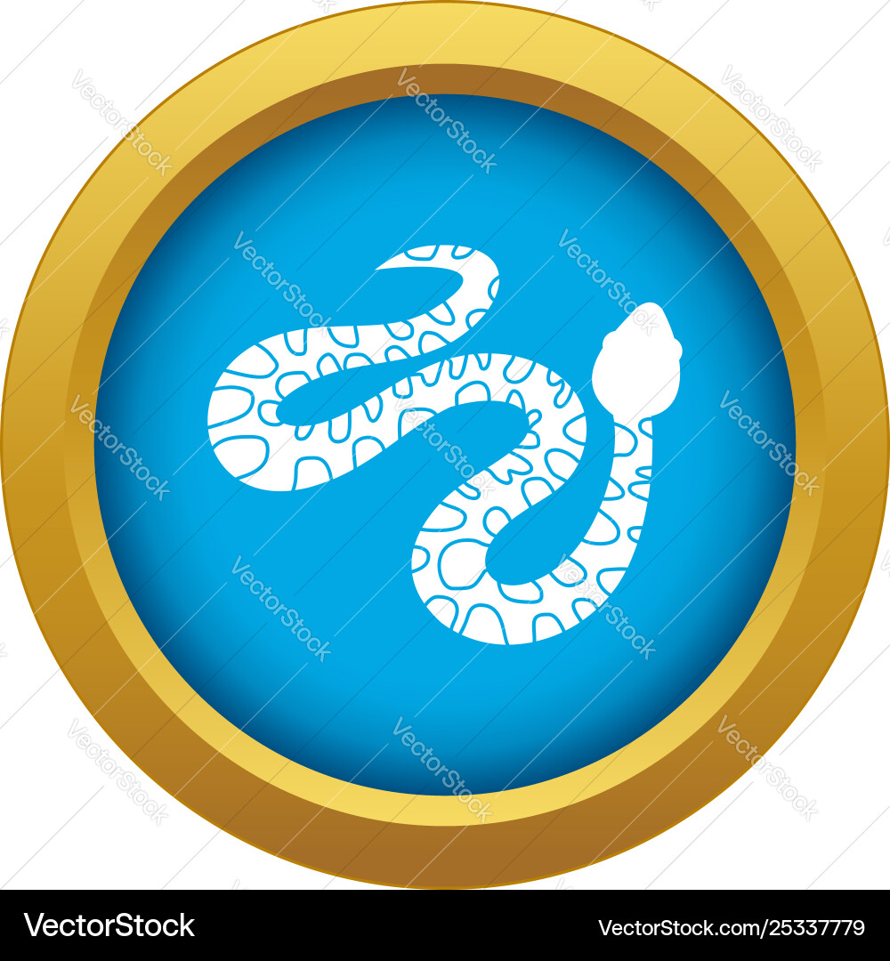 Spotted snake icon blue isolated Royalty Free Vector Image