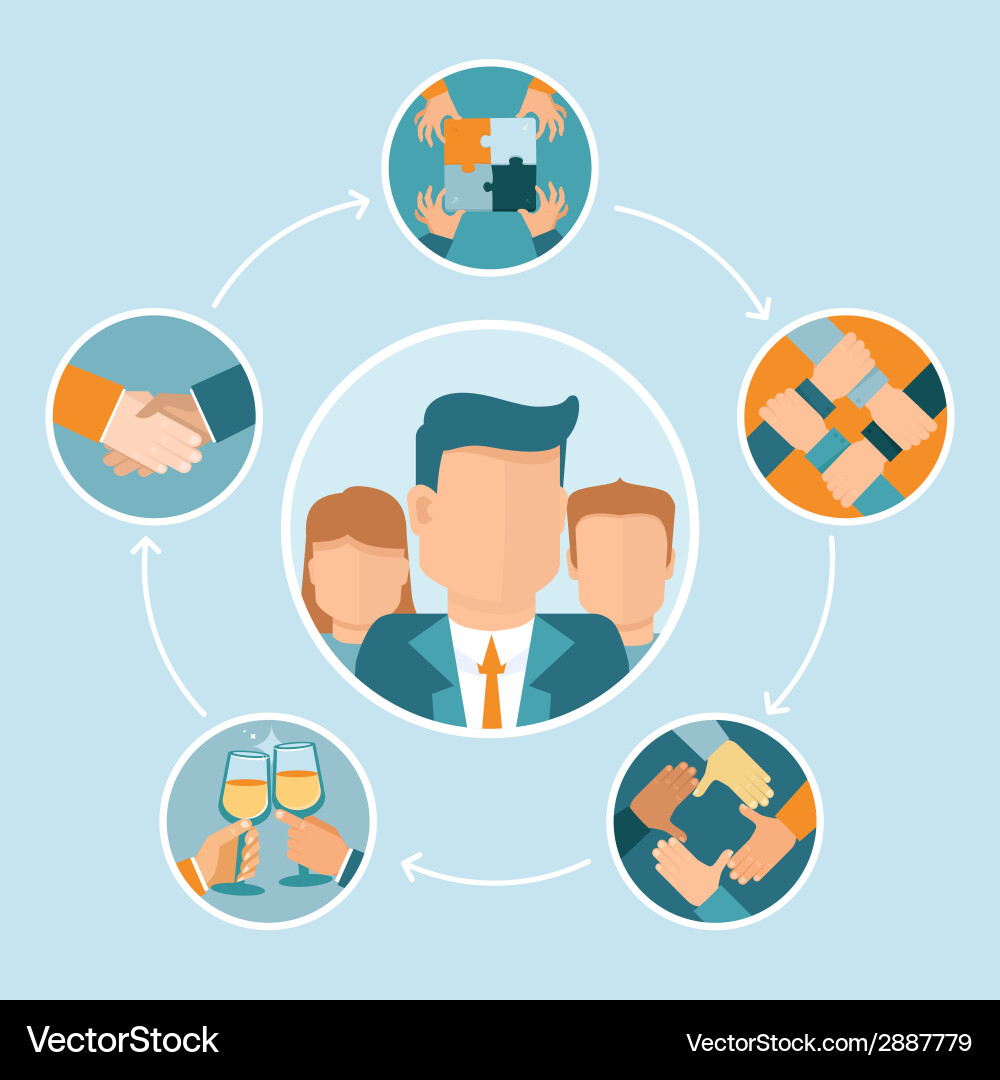 Teamwork and cooperation concept Royalty Free Vector Image