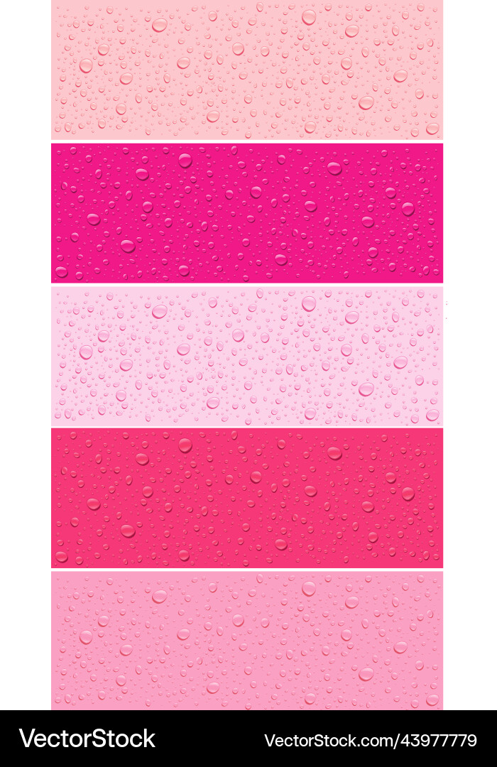 Water drops with on different pink colour Vector Image