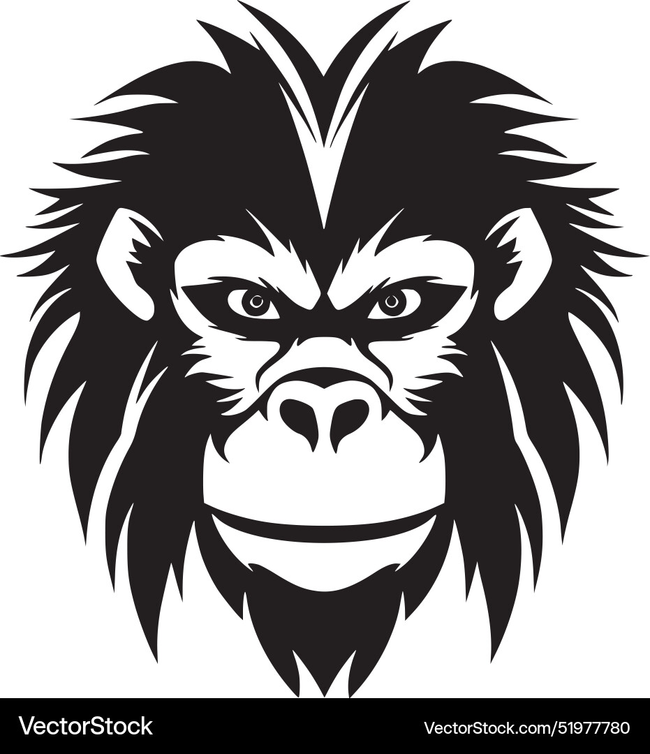 Baboon - minimalist and flat logo Royalty Free Vector Image