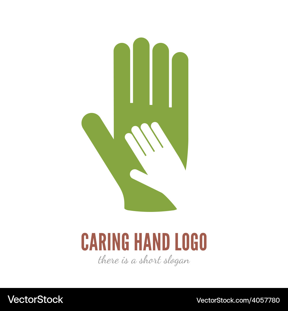 Caring hand logo Royalty Free Vector Image - VectorStock