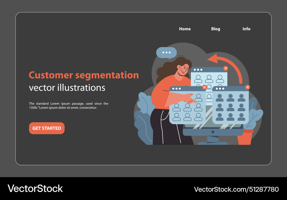 Customer segmentation concept enthusiastic woman Vector Image