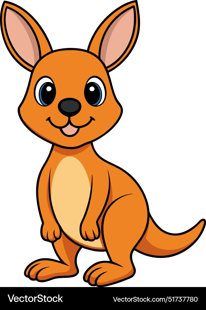 Cute kangaroo cartoon icon Royalty Free Vector Image