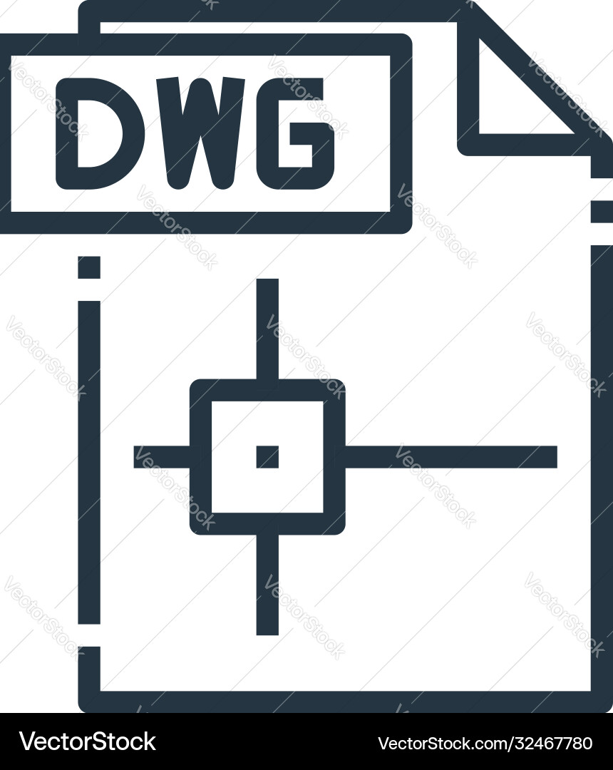 Dwg file icon isolated on white background Vector Image