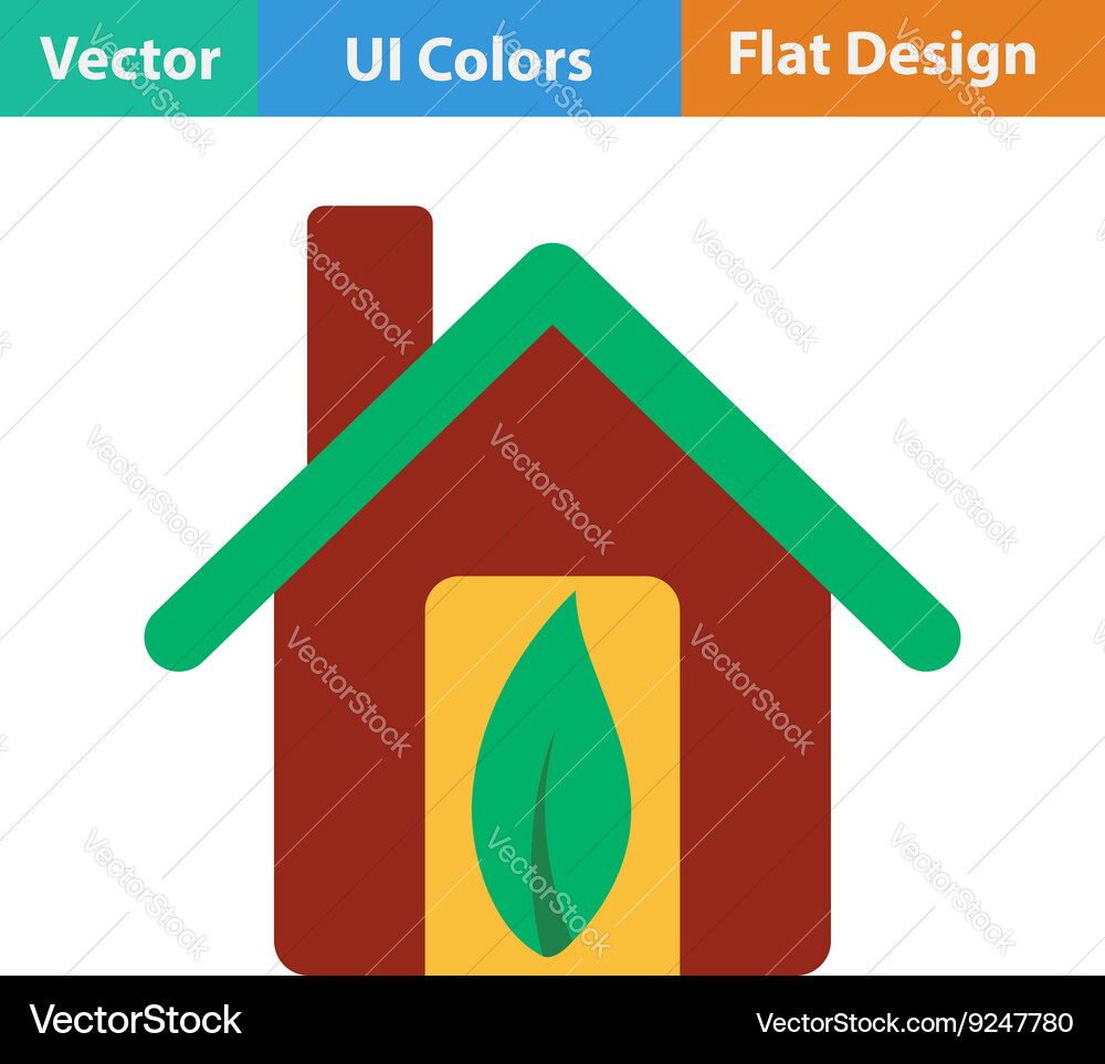 Ecological home with leaf icon Royalty Free Vector Image