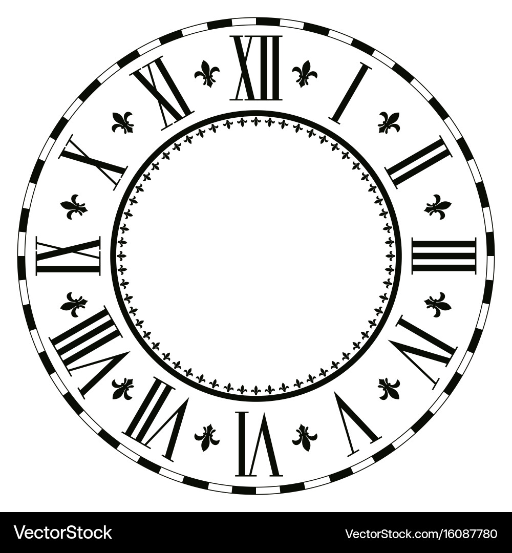 Elegant roman clock Royalty Free Vector Image - VectorStock