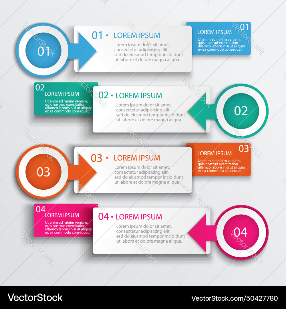 Four step infographic design modern Royalty Free Vector