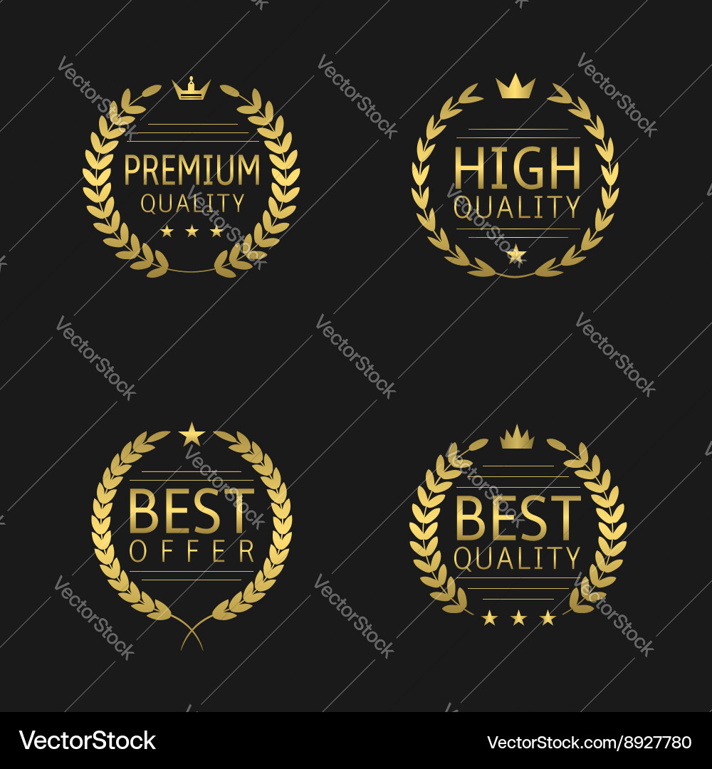 Golden label set Royalty Free Vector Image - VectorStock