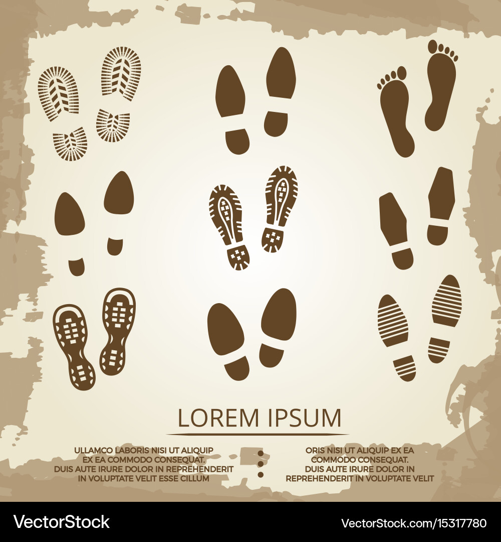 Grunge Footsteps Poster Royalty Free Vector Image