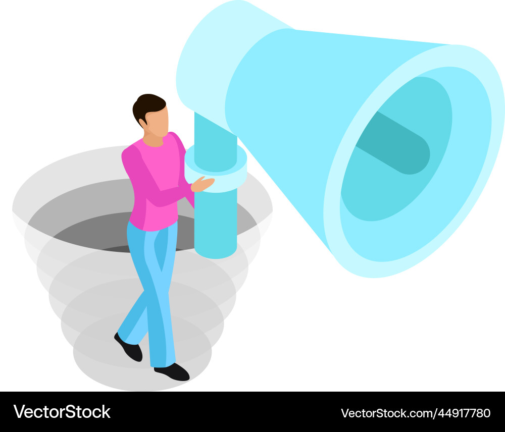 Megaphone voice control composition Royalty Free Vector
