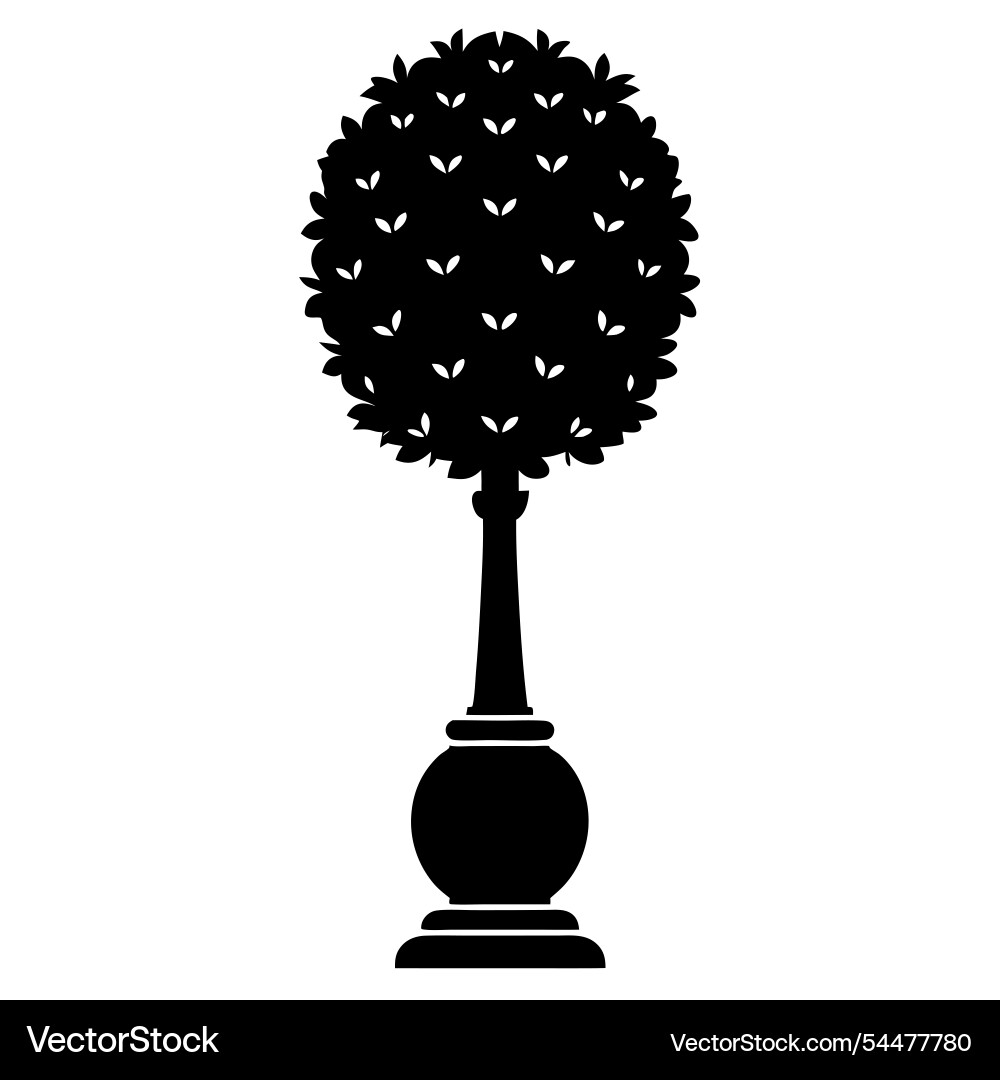 Minimalist topiary tree icon simple potted plant Vector Image