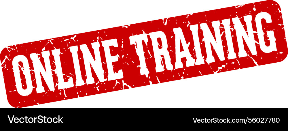 Online training rectangular sign Royalty Free Vector Image