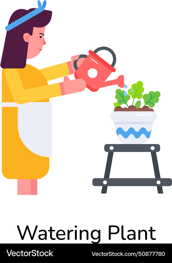Watering plant Royalty Free Vector Image - VectorStock