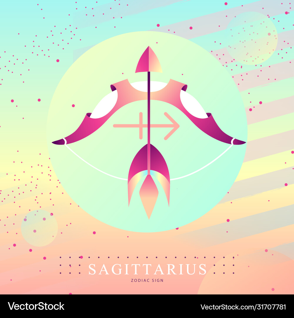 Card with astrology sagittarius sign Royalty Free Vector