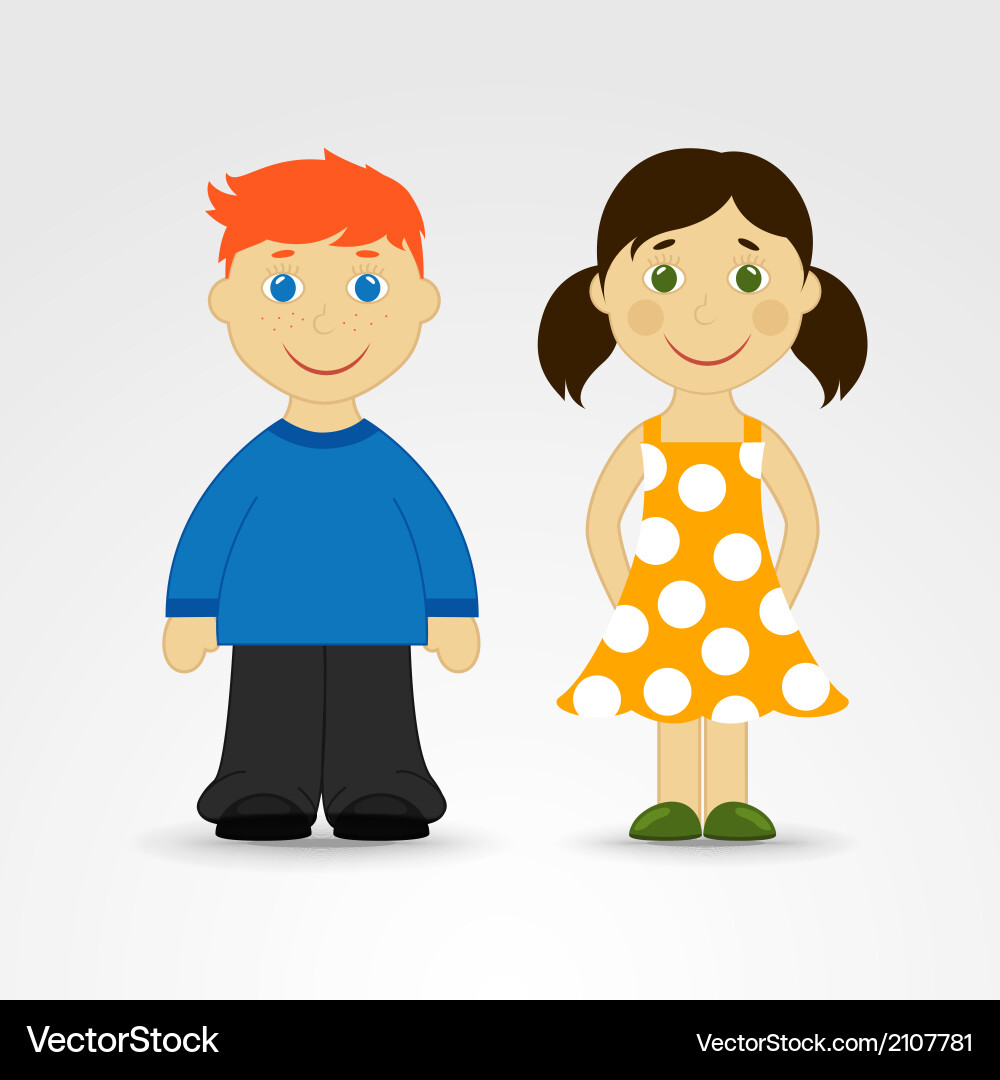 Cartoon boy and girl Royalty Free Vector Image