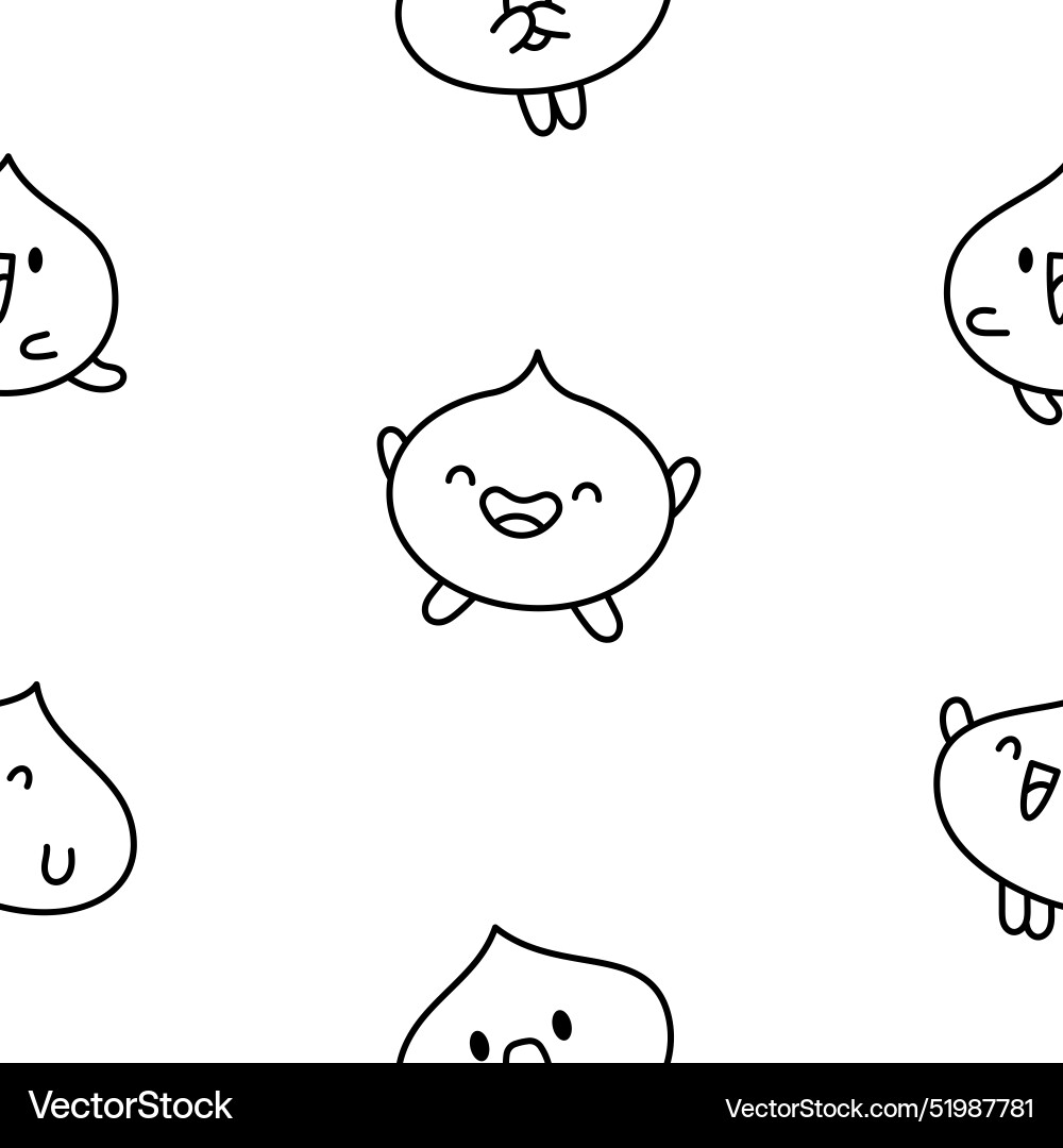 Cute dumplings characters coloring page Royalty Free Vector