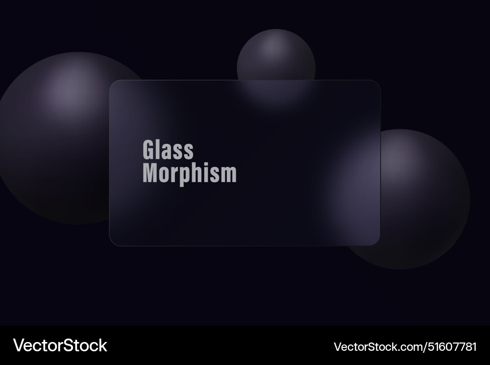 Glass morphism style rectangular banner Royalty Free Vector