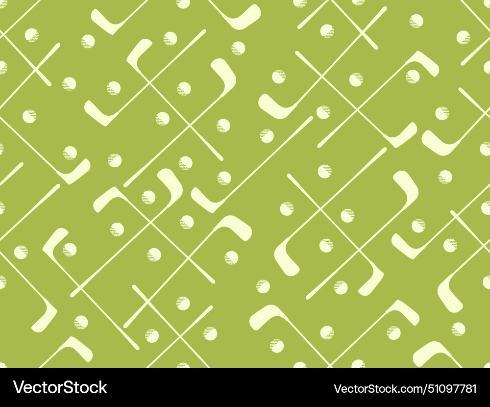 Seamless pattern with golf clubs and balls Vector Image