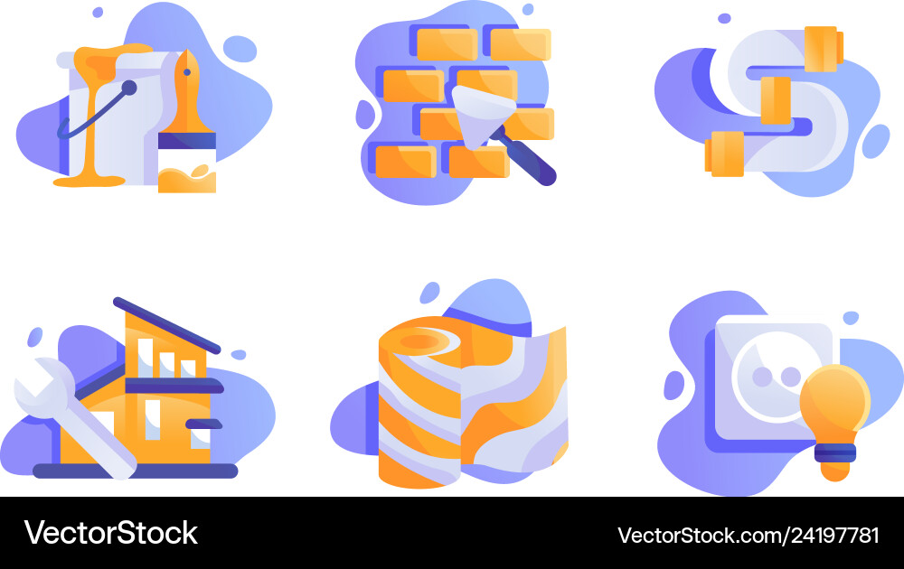 Set repair icons Royalty Free Vector Image - VectorStock