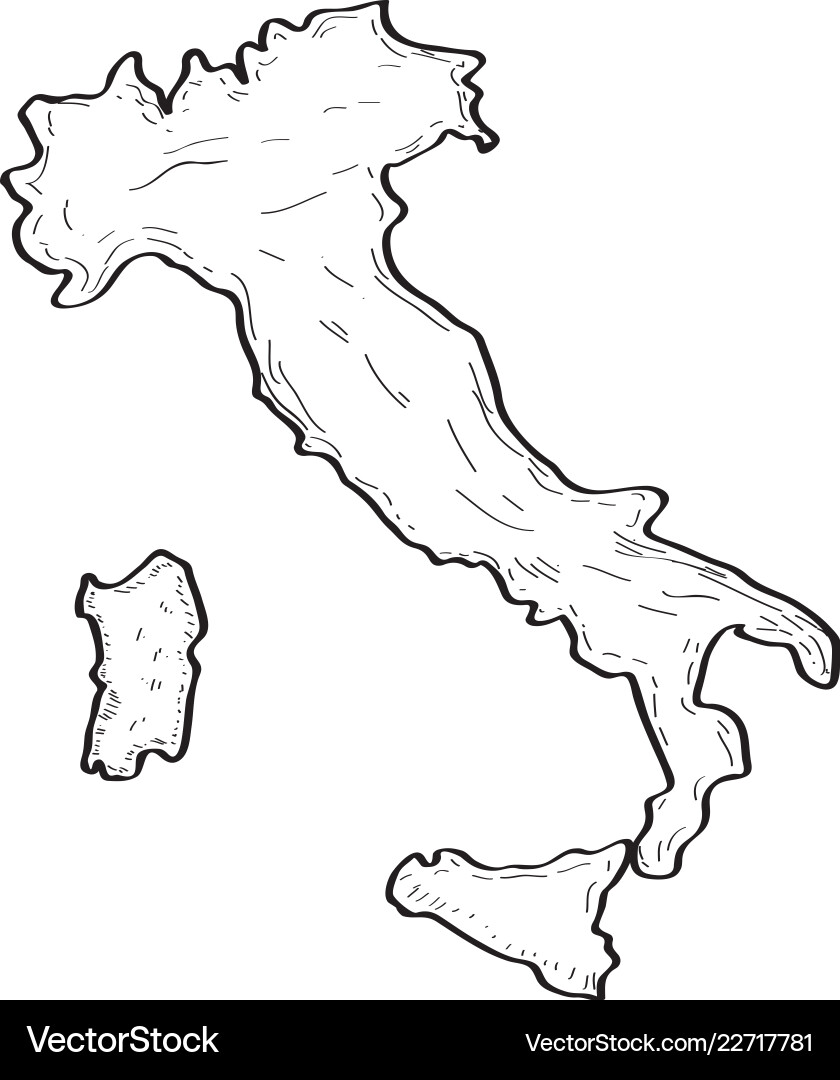 Sketch of a map italy – Royalty-Free Vector | VectorStock