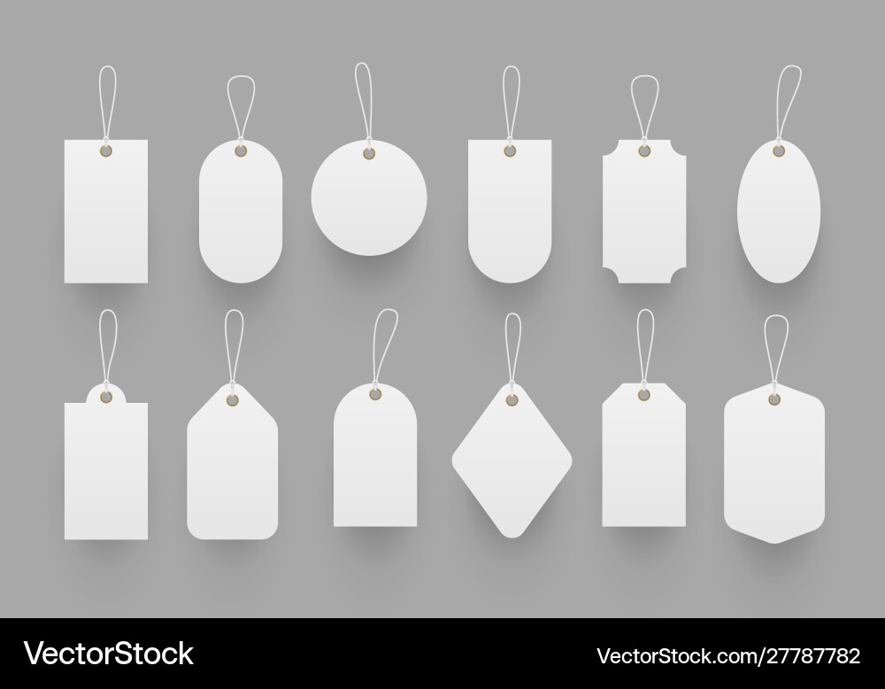 Blank paper price tags set Royalty Free Vector Image