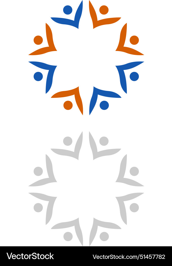 Colorful people together team teamwork crowd logo Vector Image