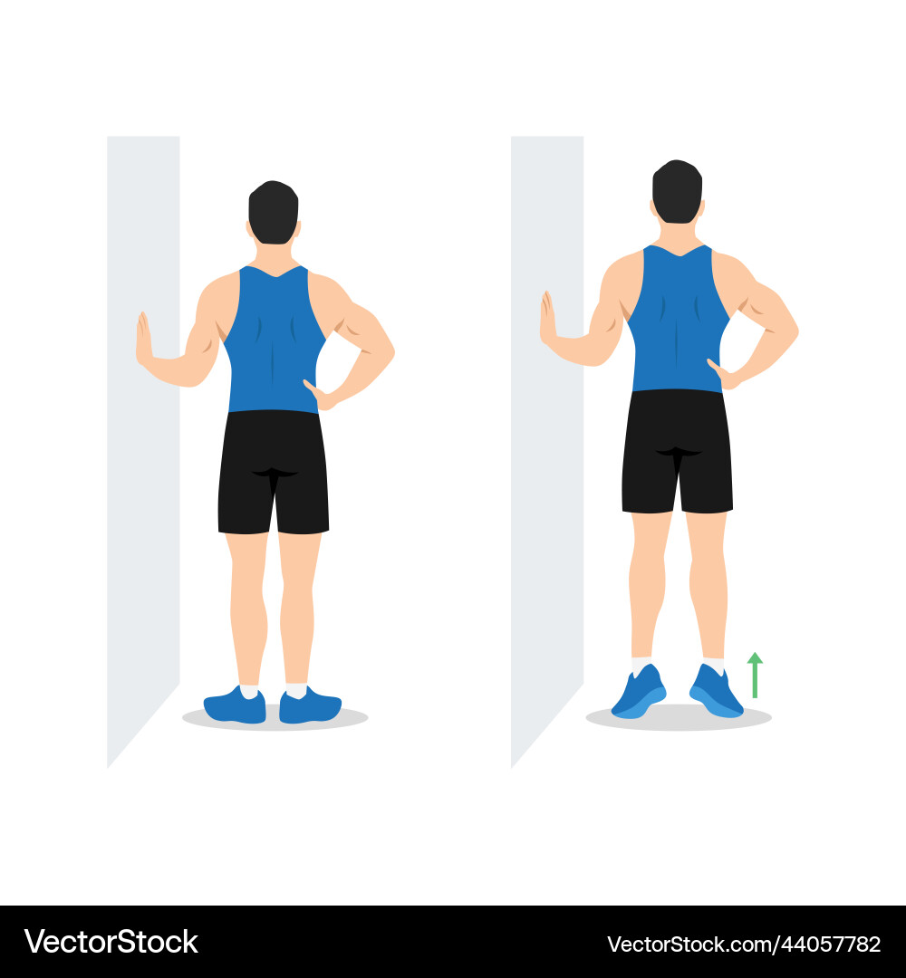 External rotation or bodyweight calf raises Vector Image