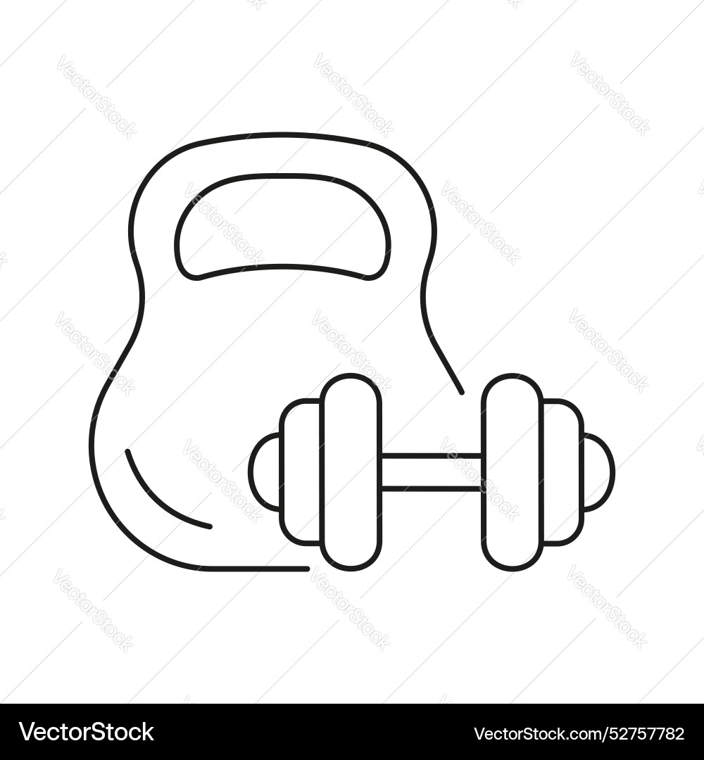 Kettlebell and dumbbell line icon strength Vector Image