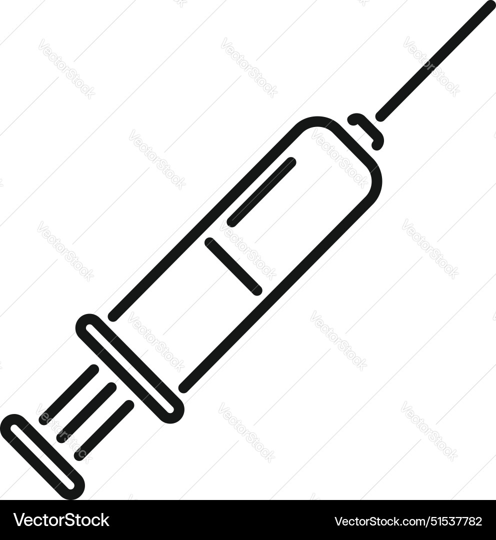 Medical syringe line art Royalty Free Vector Image