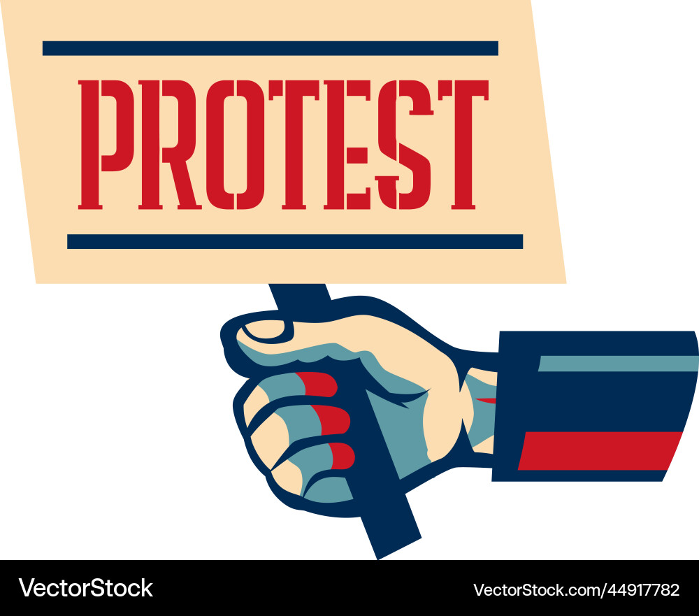 Revolution protest hand composition Royalty Free Vector