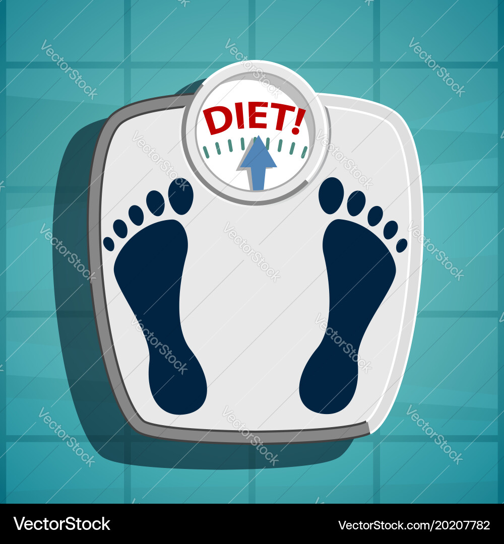 Scales for weighing overweight Royalty Free Vector Image