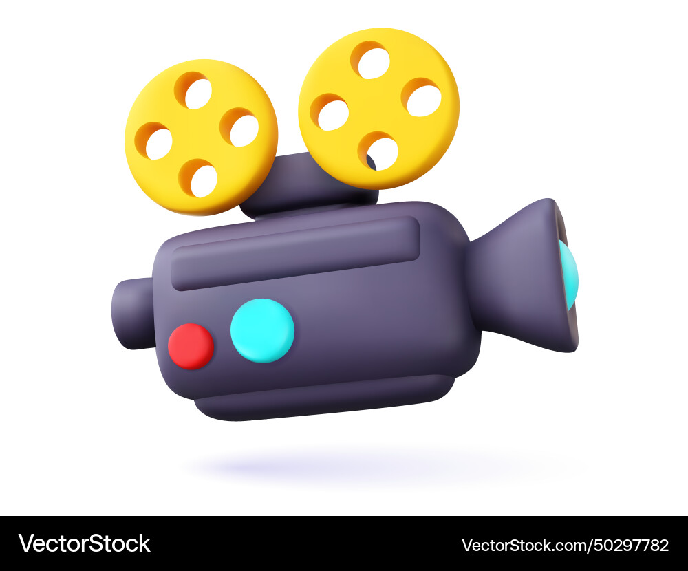 Videocamera 3d icon Royalty Free Vector Image - VectorStock