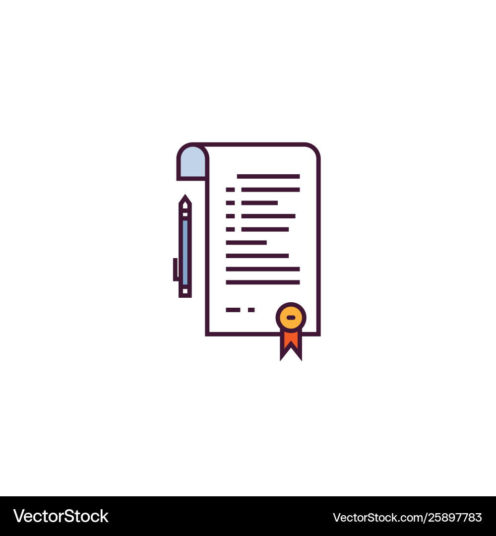 Agreement and contract line Royalty Free Vector Image