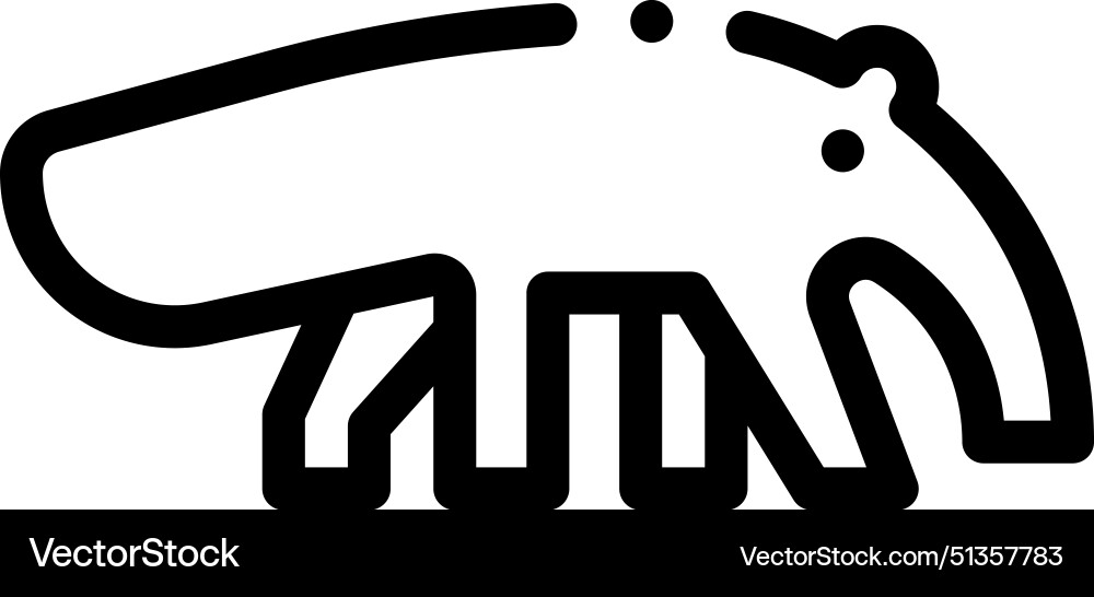 Anteater icon thin linear style design isolated Vector Image