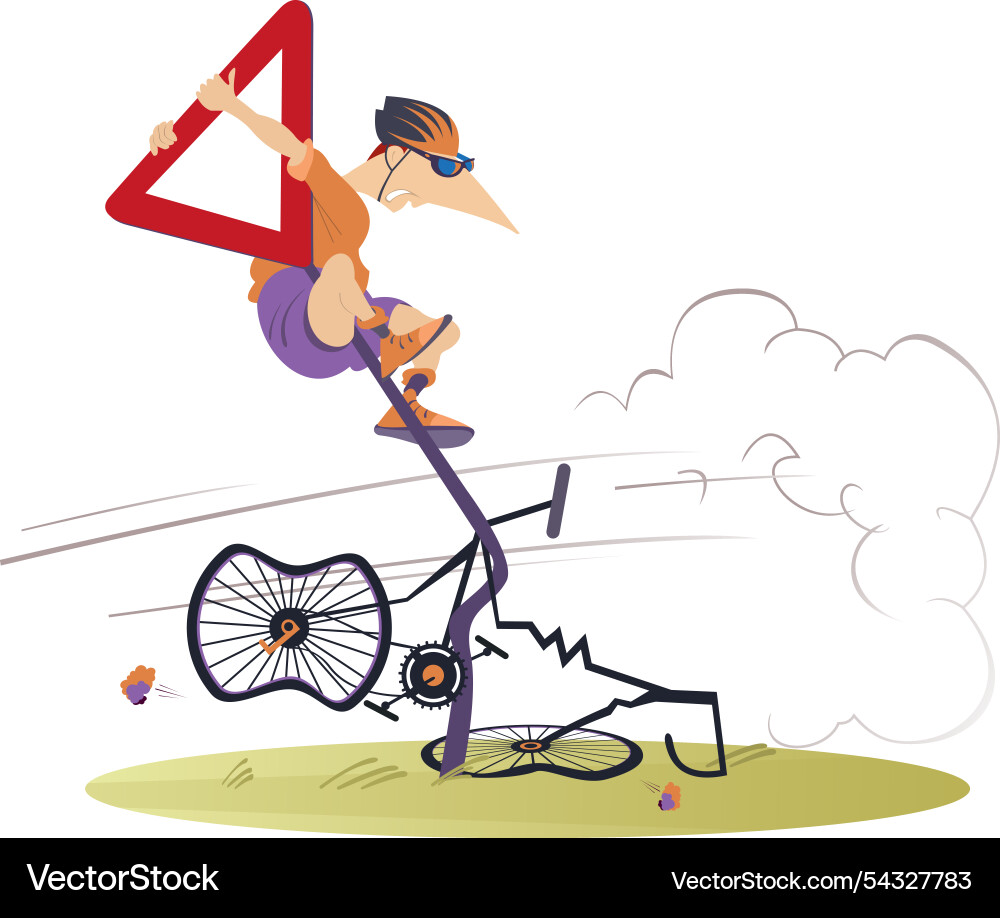 Bicycle accident crash Royalty Free Vector Image