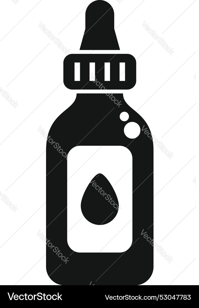 Black nasal spray bottle icon showing liquid Vector Image