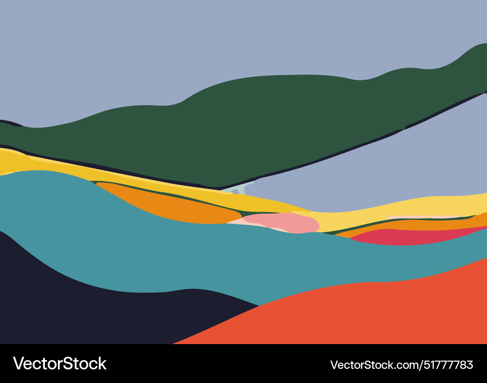Colorful abstract hills Royalty Free Vector Image