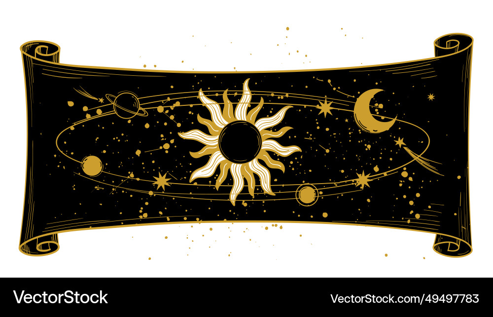 Cosmic Scroll - Universe & Sun Royalty Free Vector Image