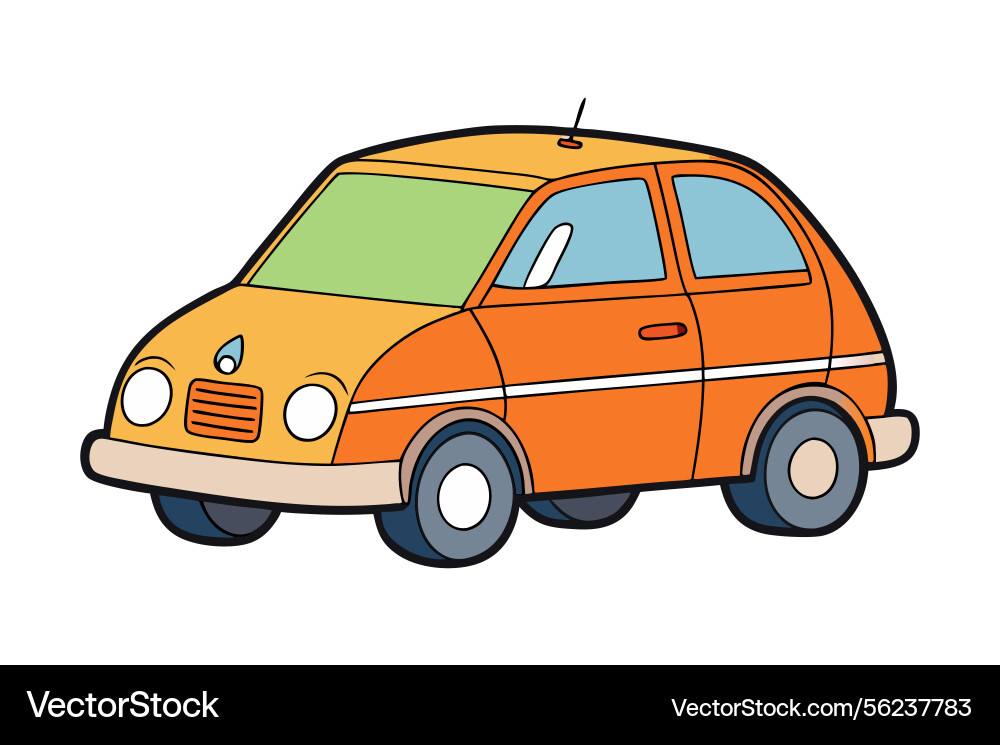 Cute cartoon texi car Royalty Free Vector Image