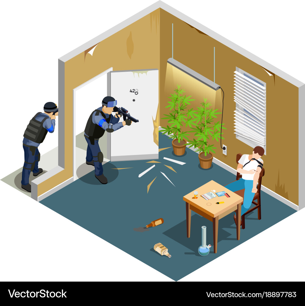 Drug addict isometric composition Royalty Free Vector Image