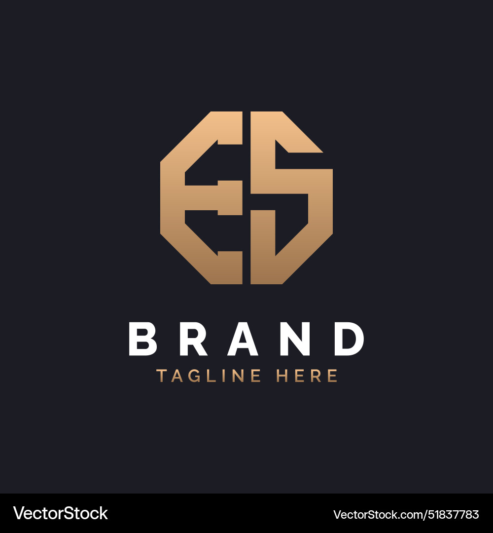 Es logo design modern minimal elegant and luxury Vector Image