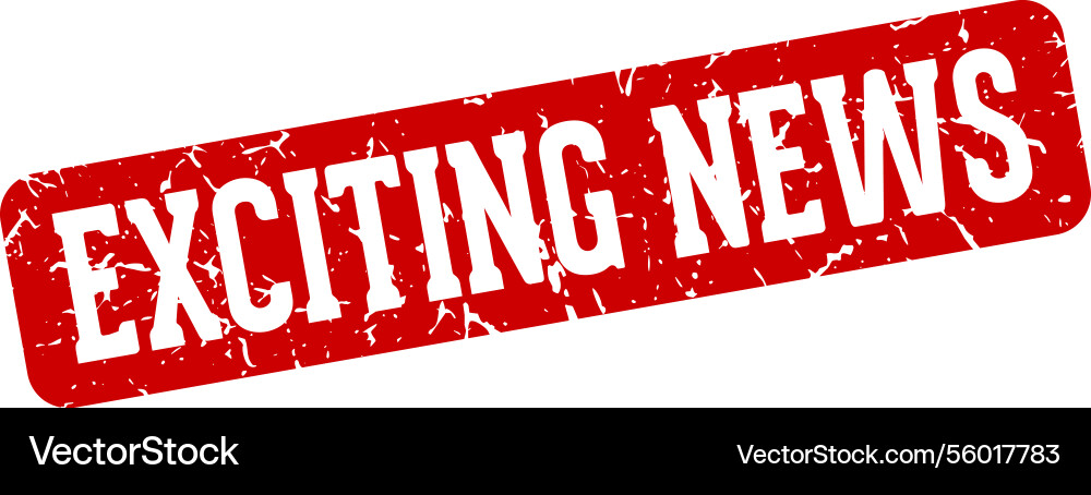 Exciting news rectangular sign exciting news stamp