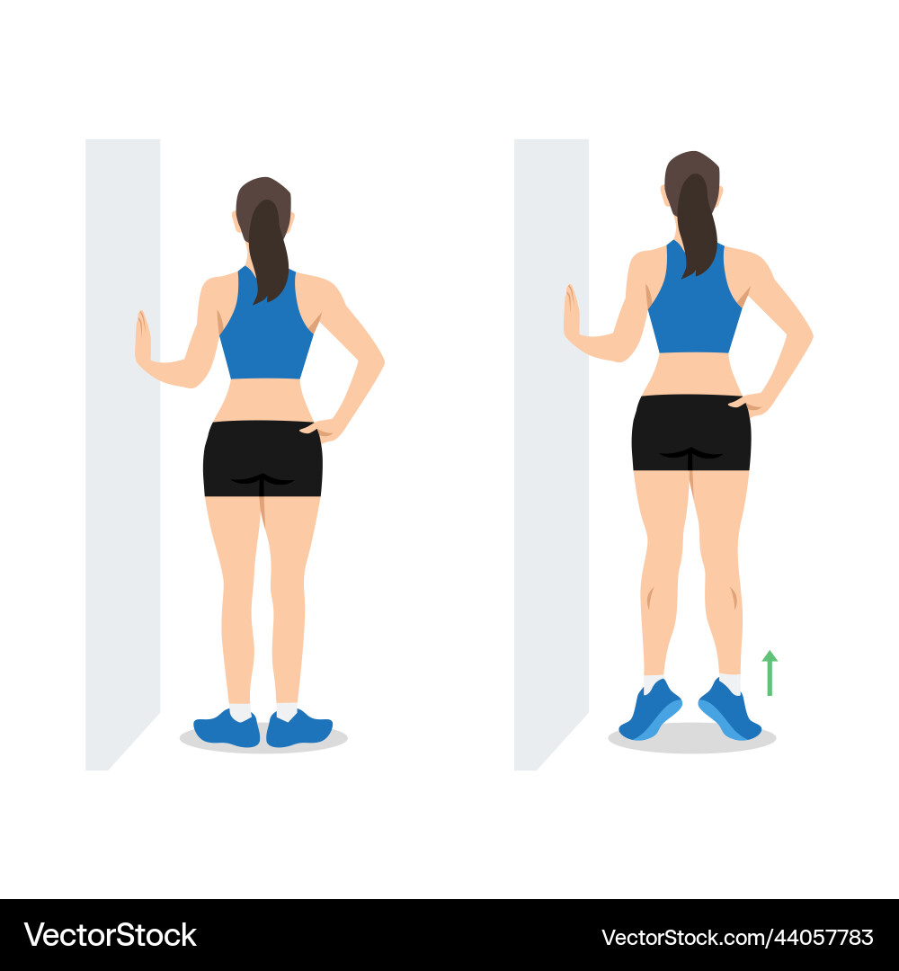 External rotation or bodyweight calf raises Vector Image