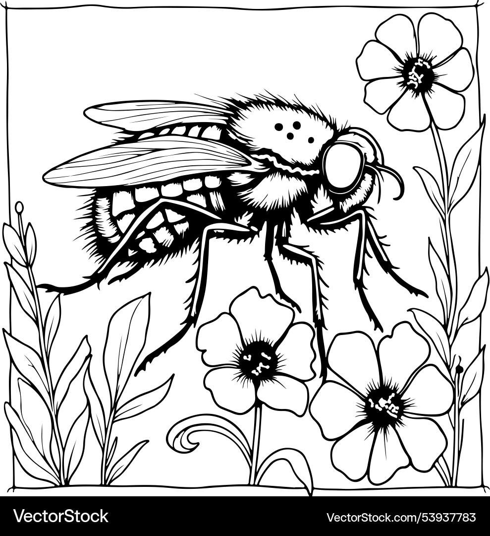Flea coloring page design Royalty Free Vector Image