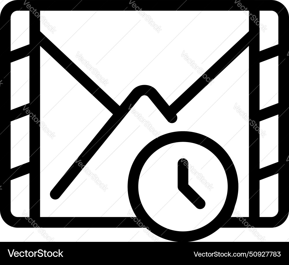 Letter delivery icon outline envelope Royalty Free Vector