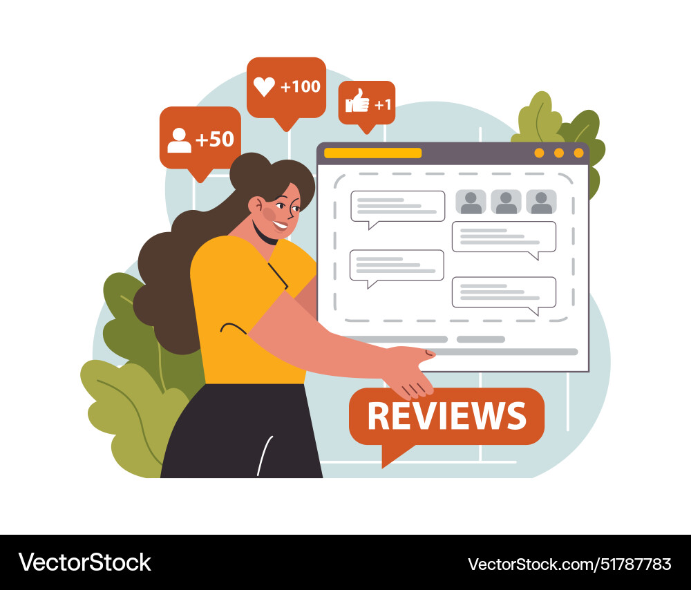 Online communication customer reviews consumer Vector Image