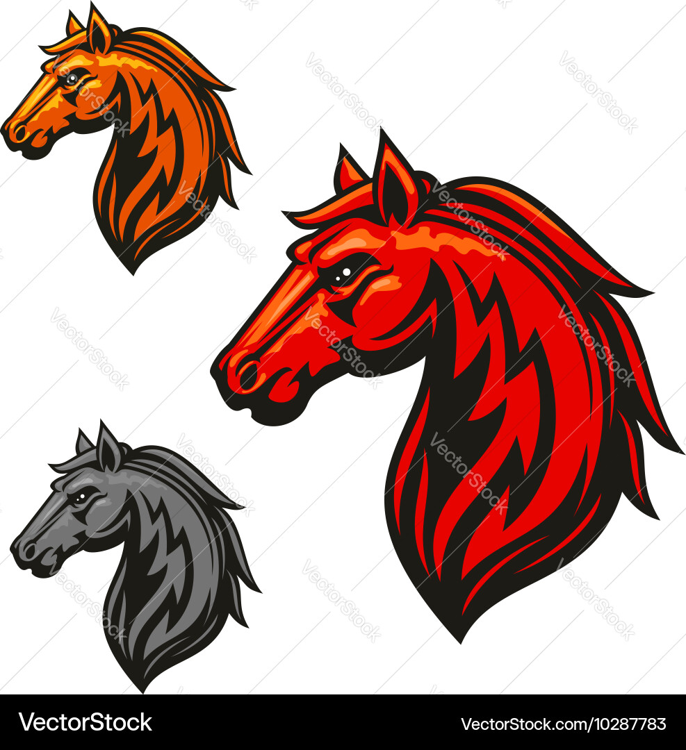 Red Stallion Horse Emblem Royalty Free Vector Image