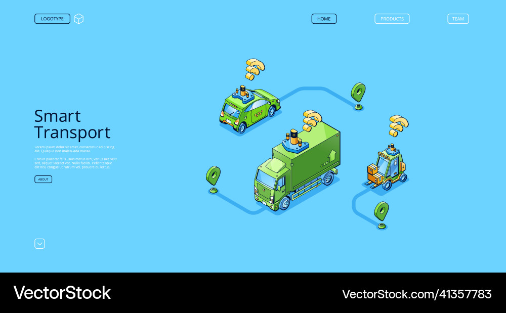 Smart transport autonomous vehicles banner Vector Image