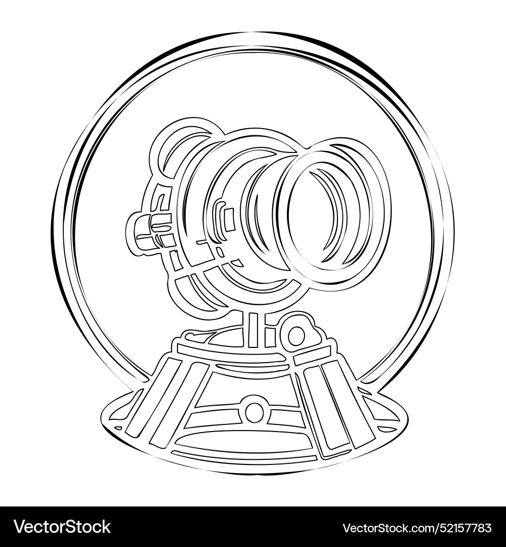 Telescope outline sketch Royalty Free Vector Image